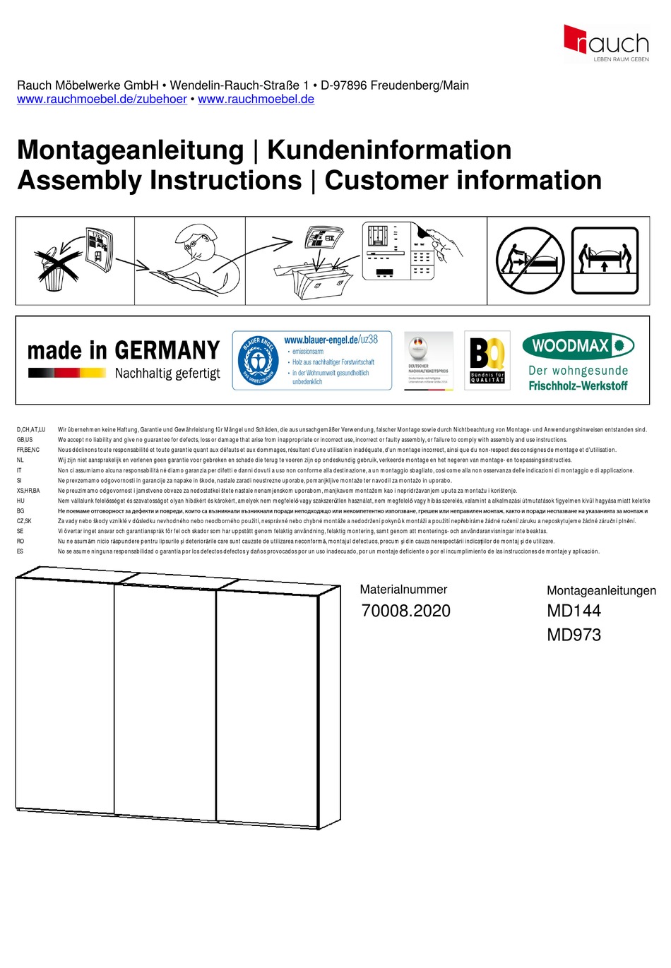 RAUCH MD973 ASSEMBLY INSTRUCTIONS MANUAL Pdf Download | ManualsLib