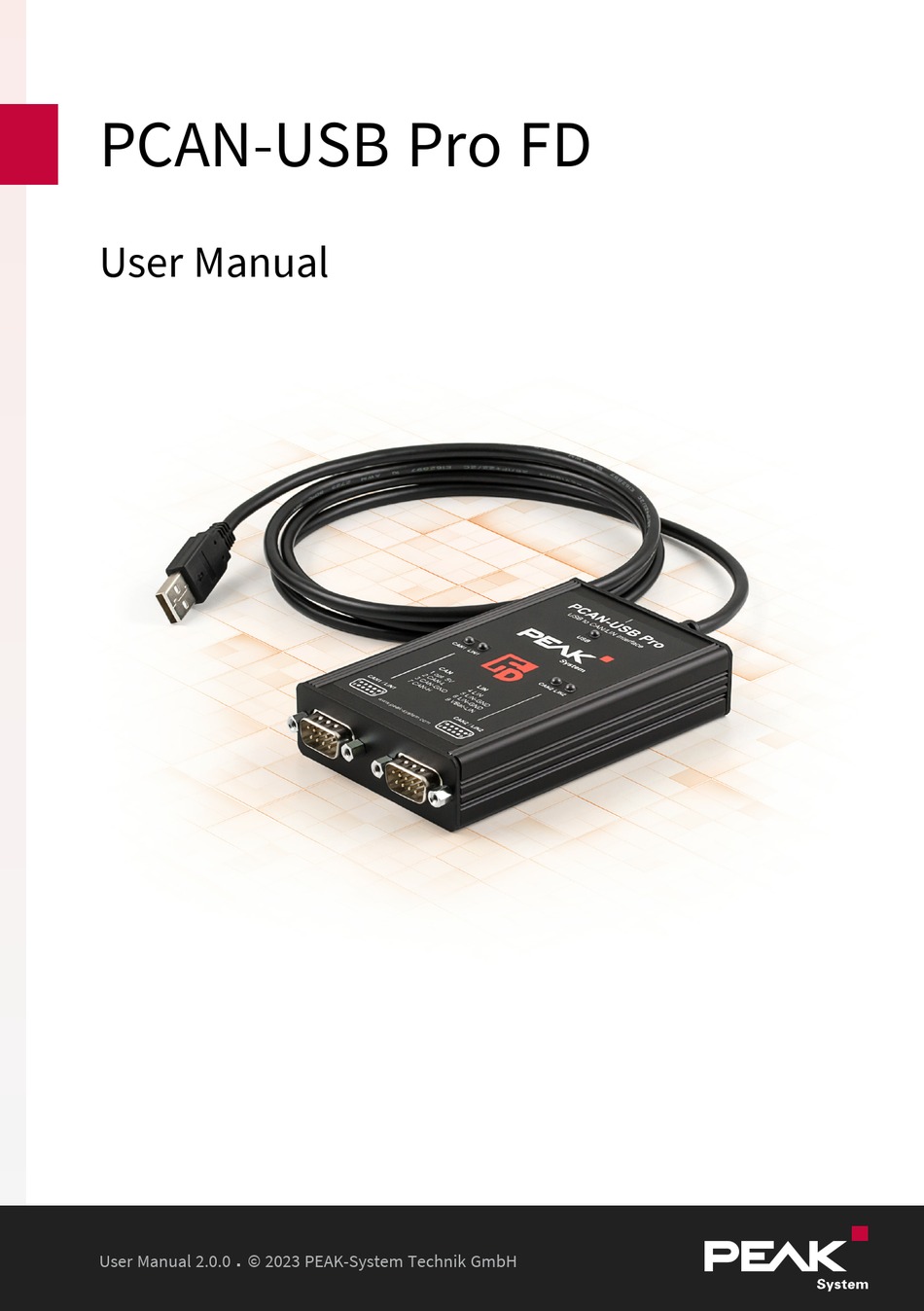 Peak Pcan Usb Pro Fd User Manual Pdf Download Manualslib