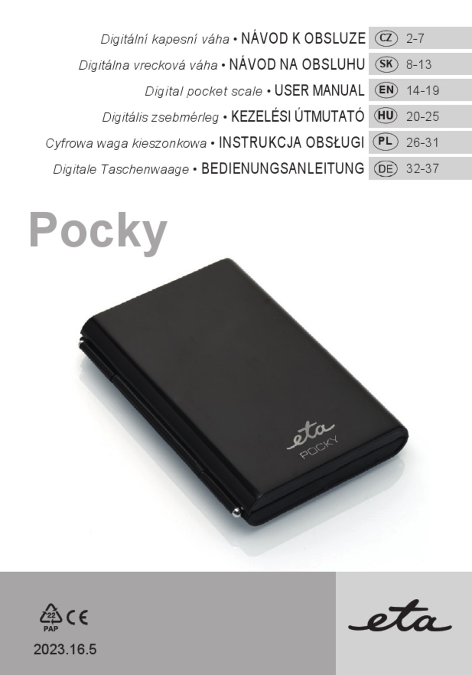 ETA POCKY USER MANUAL Pdf Download | ManualsLib