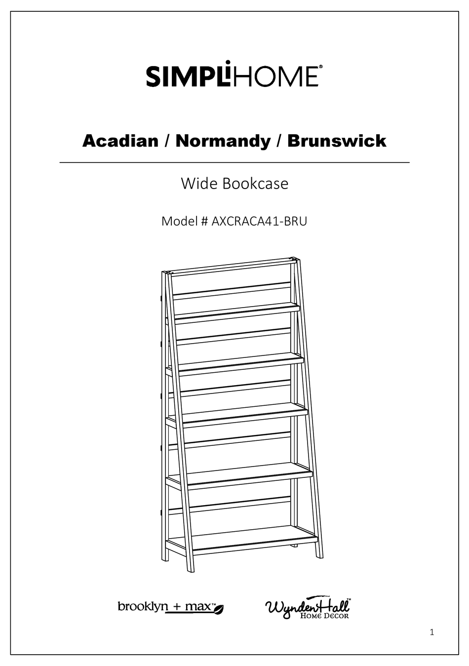 SIMPLIHOME BROOKLYN+MAX WYNDENHALL AXCRACA41-BRU MANUAL Pdf Download | ManualsLib