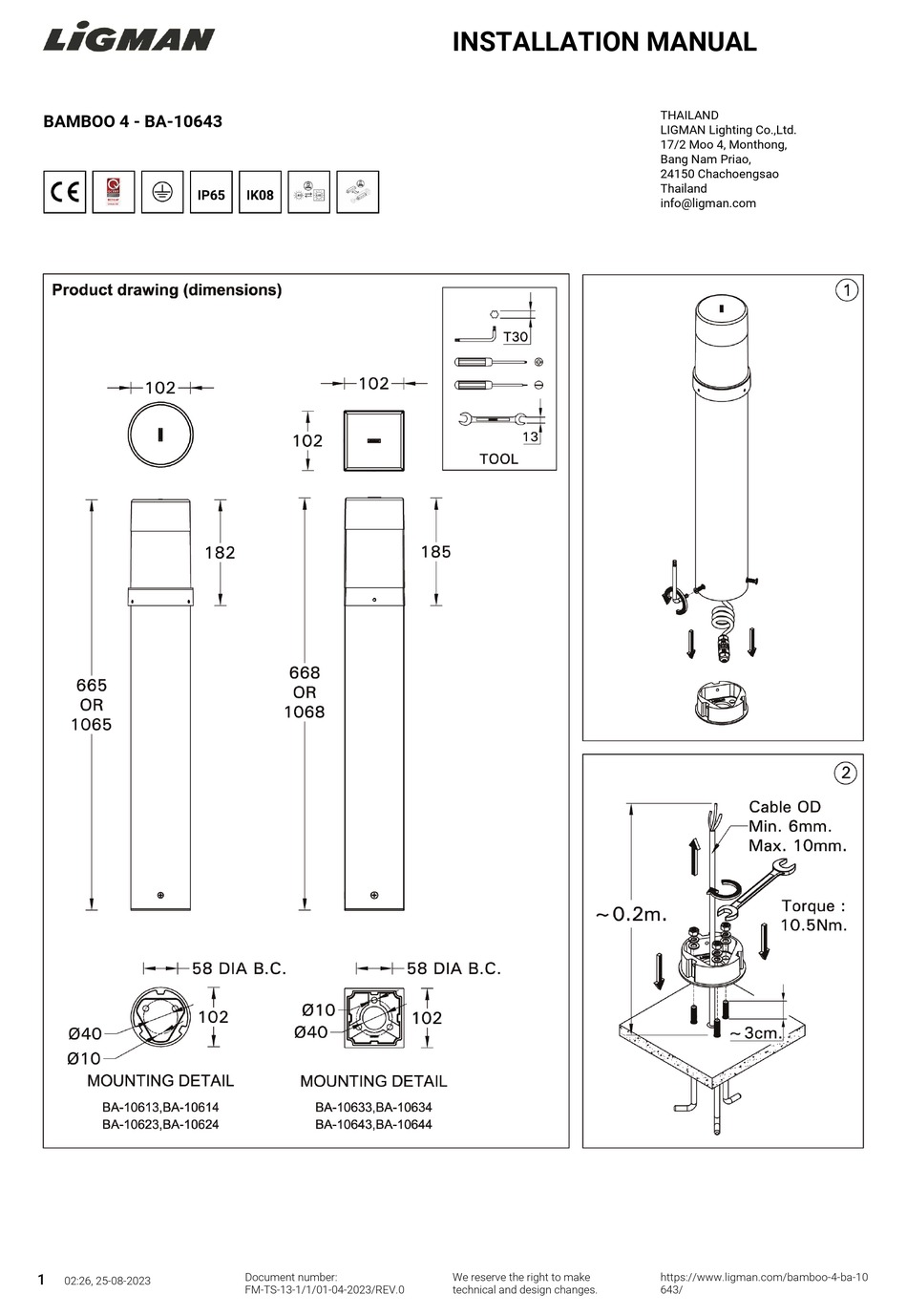 LIGMAN BA-10643 INSTALLATION MANUAL Pdf Download | ManualsLib