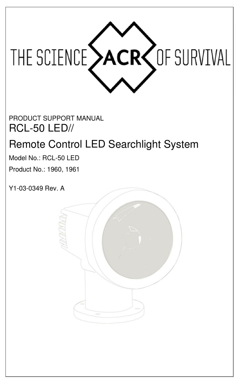 ACR ELECTRONICS RCL-50 LED PRODUCT SUPPORT MANUAL Pdf Download | ManualsLib