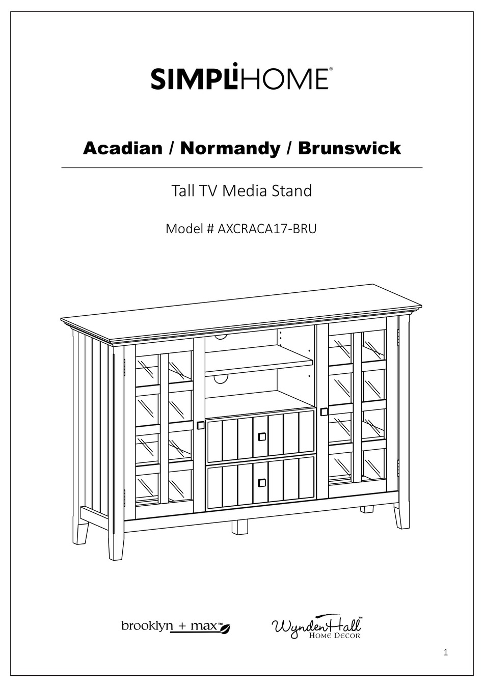 SIMPLIHOME WYNDENHALL BROOKLYN+MAX AXCRACA17-BRU MANUAL Pdf Download | ManualsLib