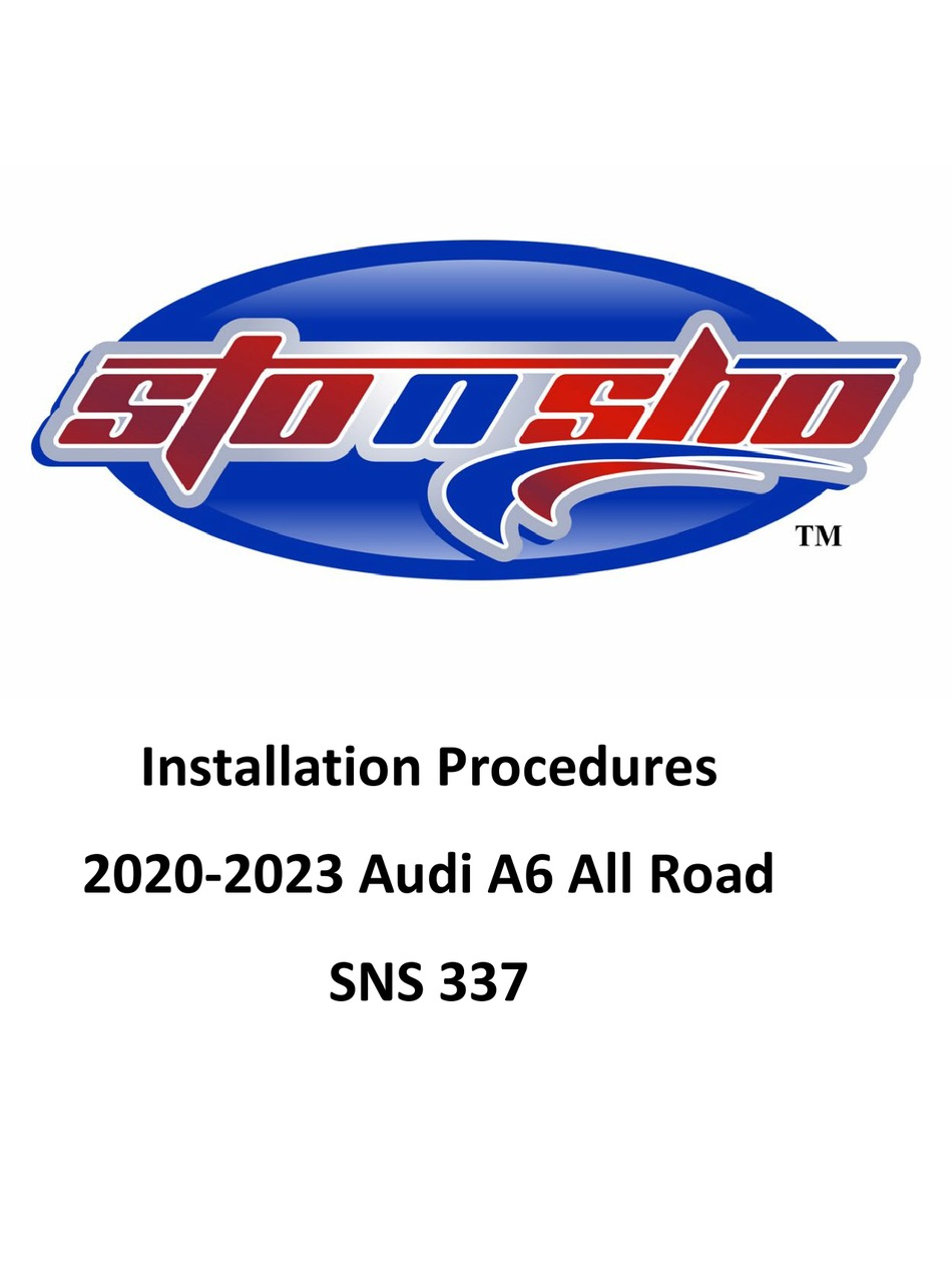 STO N SHO SNS 337 INSTALLATION PROCEDURES MANUAL Pdf Download | ManualsLib