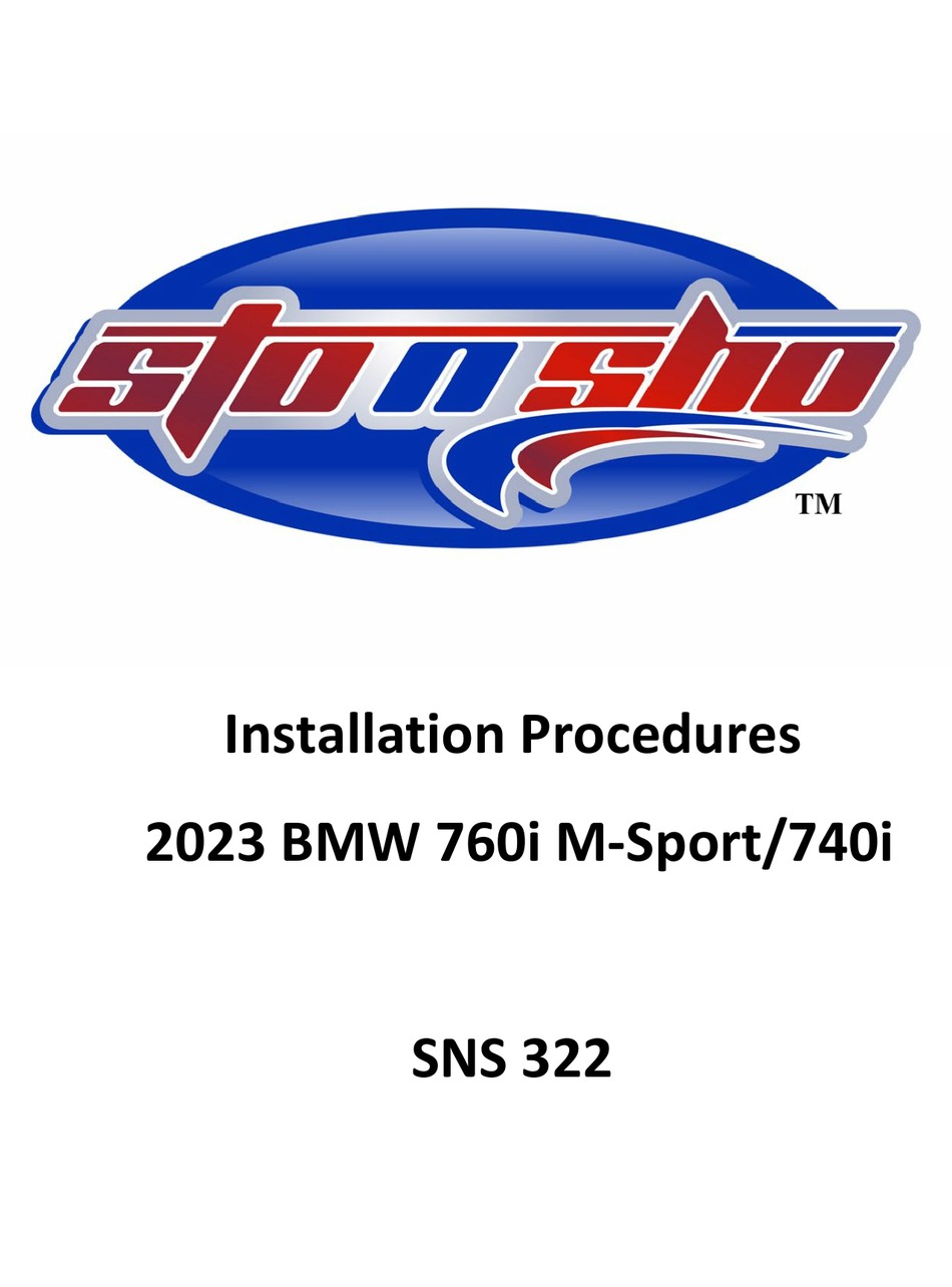 STO N SHO SNS 322 INSTALLATION PROCEDURES MANUAL Pdf Download | ManualsLib