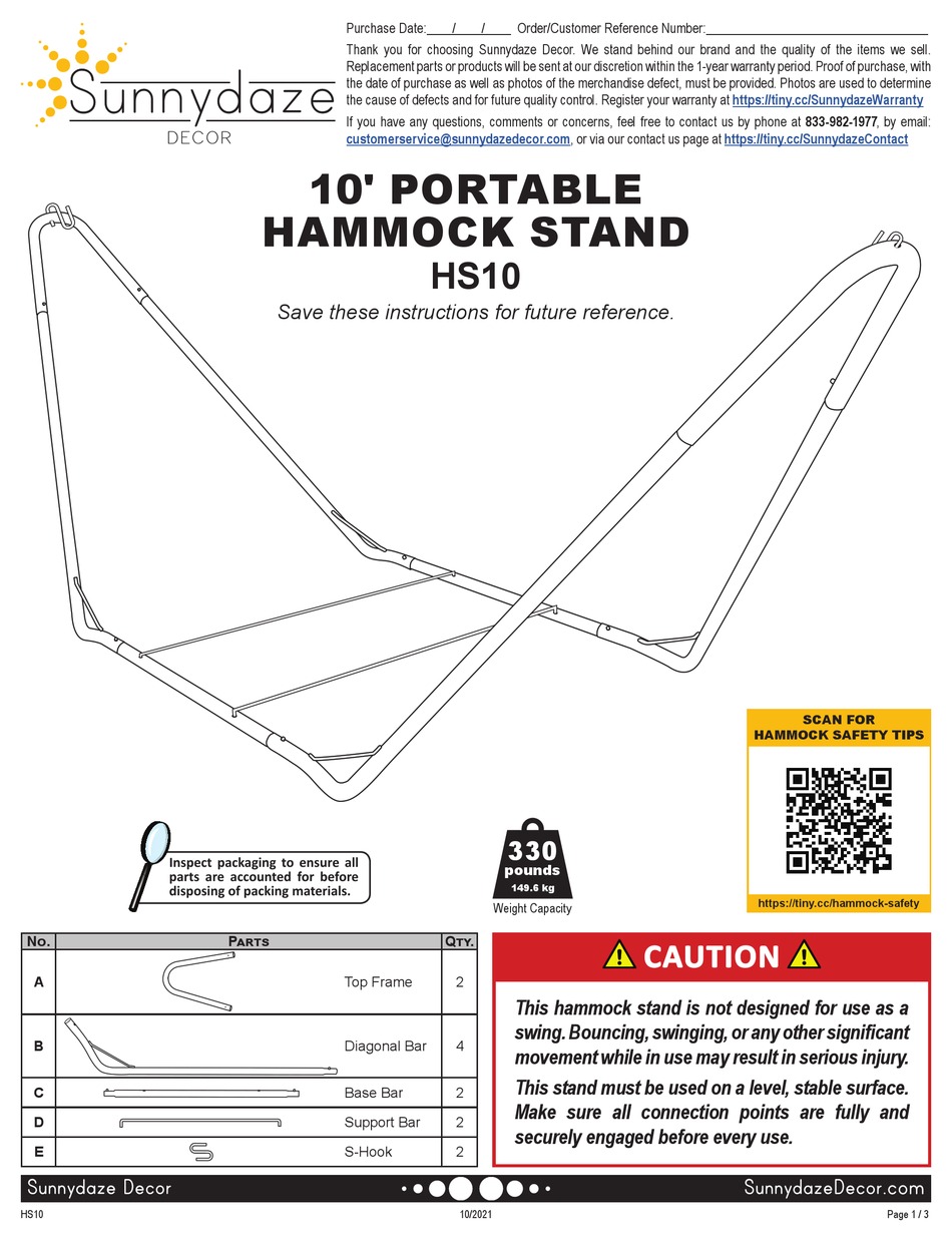 SUNNYDAZE DECOR HS10 MANUAL Pdf Download | ManualsLib