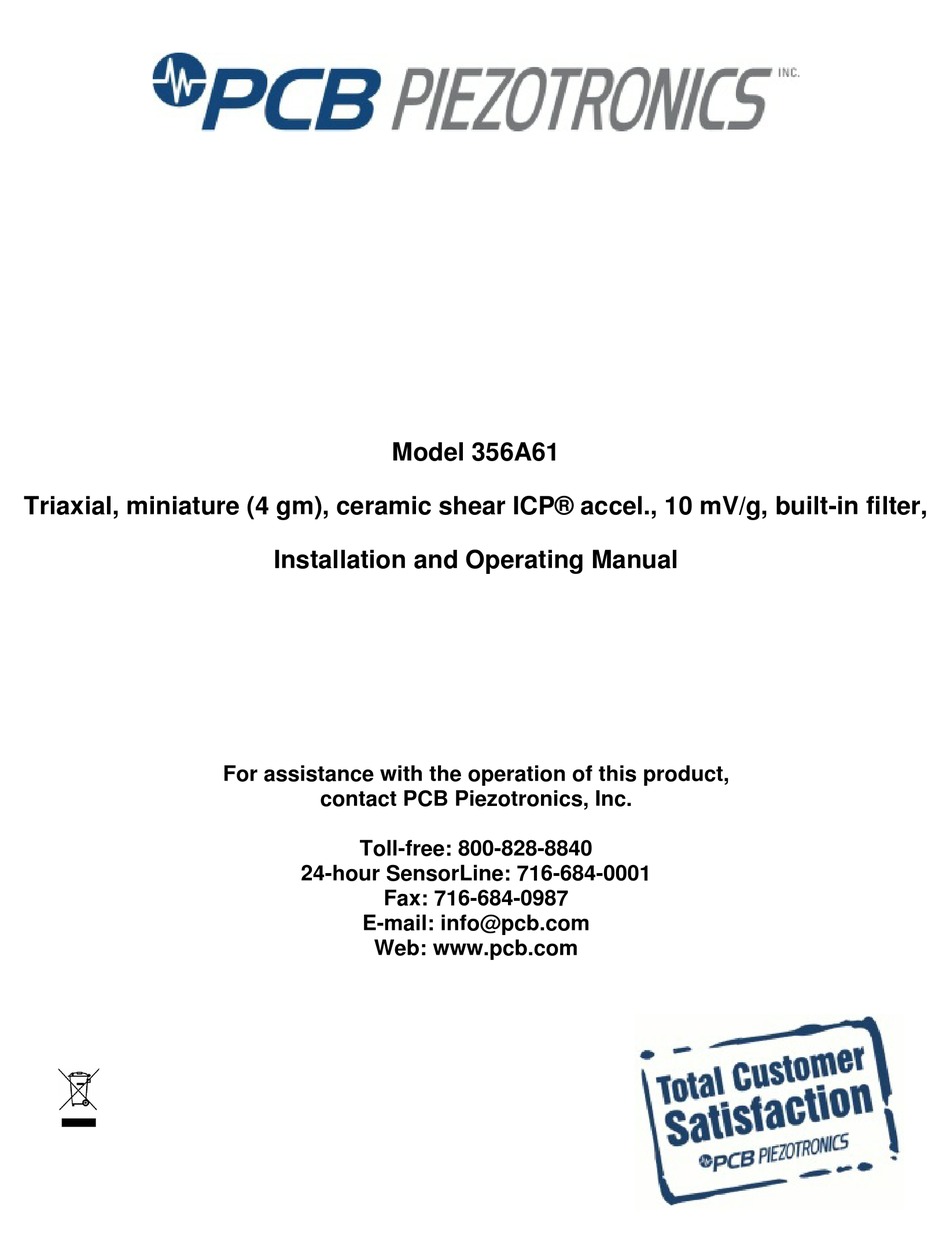 PCB PIEZOTRONICS 356A61 INSTALLATION AND OPERATING MANUAL Pdf Download ...