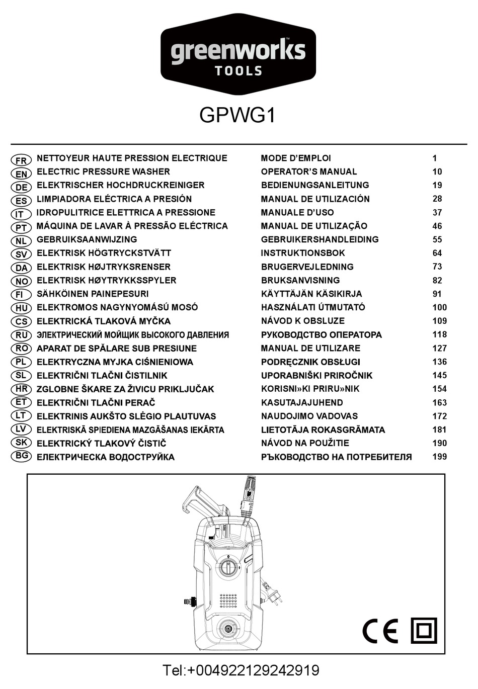 GREENWORKS GPWG1 OPERATOR'S MANUAL Pdf Download | ManualsLib