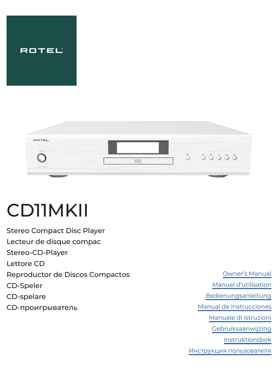 ROTEL CD11MKII OWNER'S MANUAL Pdf Download | ManualsLib