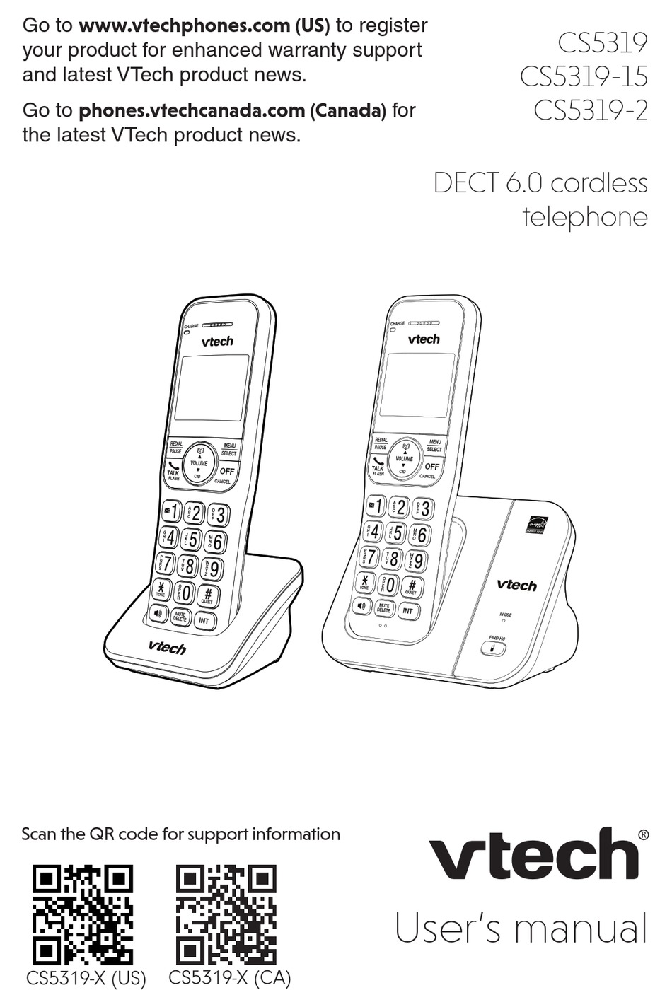 VTECH CS5319-15 USER MANUAL Pdf Download | ManualsLib