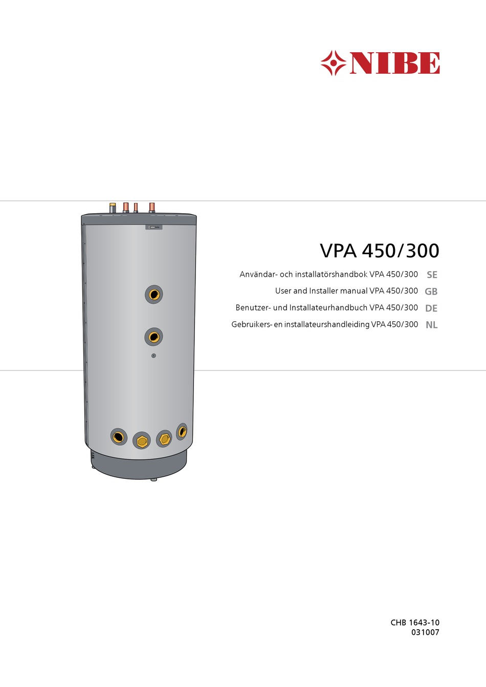 NIBE VPA 450 USER'S AND INSTALLER'S MANUAL Pdf Download | ManualsLib