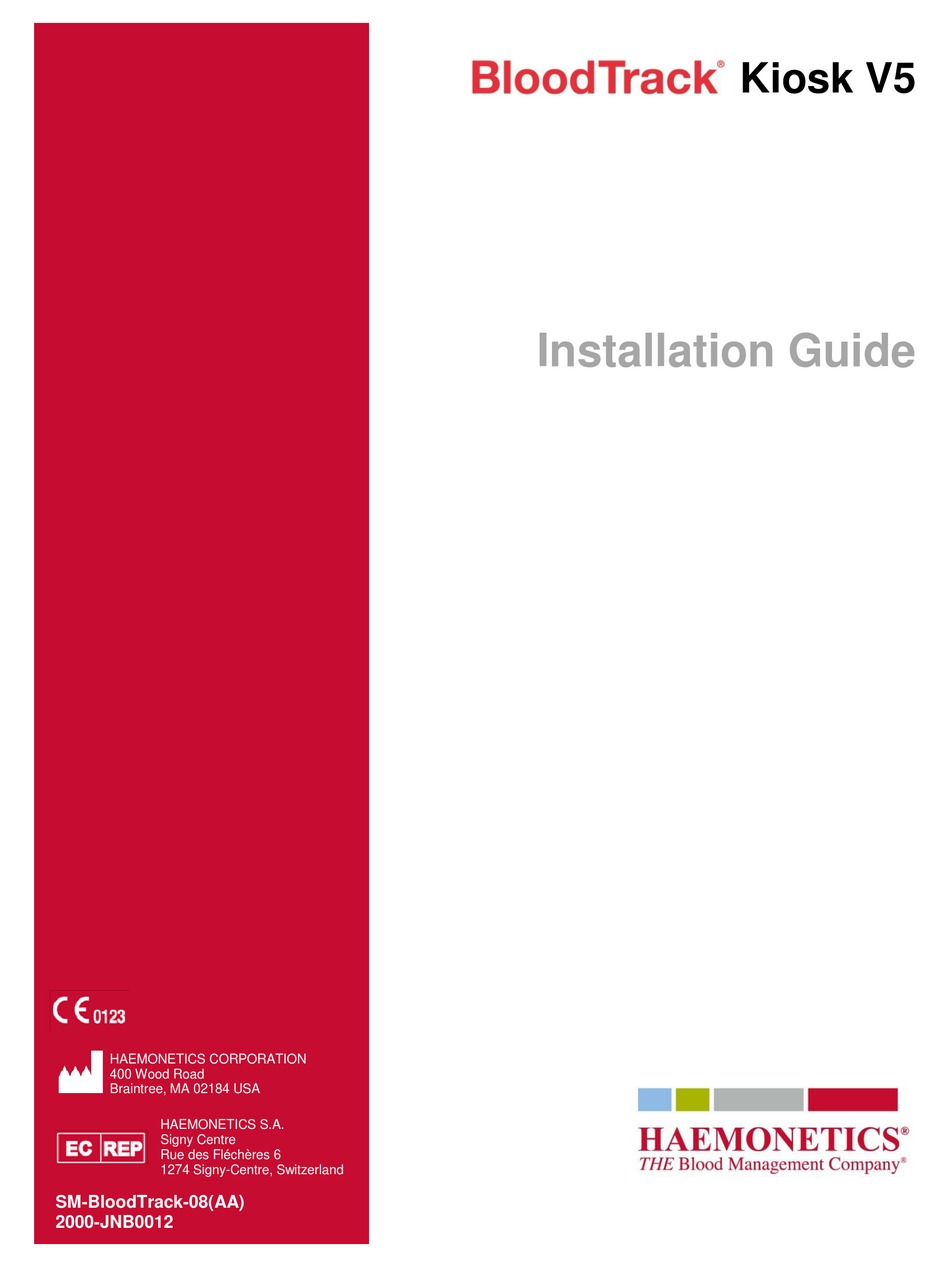 HAEMONETICS BLOODTRACK KIOSK V5 INSTALLATION MANUAL Pdf Download ...