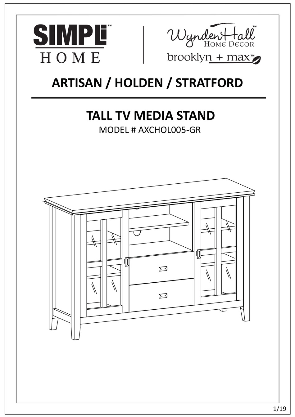 SIMPLIHOME WYNDENHALL BROOKLYN+MAX AXCHOL005-GR MANUAL Pdf Download | ManualsLib