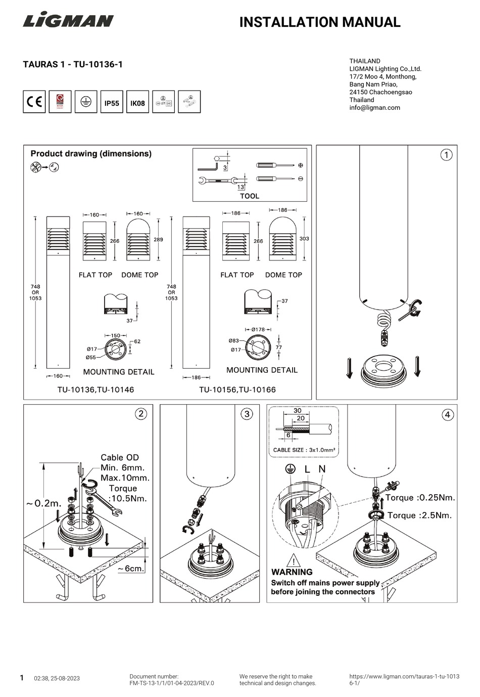 LIGMAN TU-10136-1 INSTALLATION MANUAL Pdf Download | ManualsLib