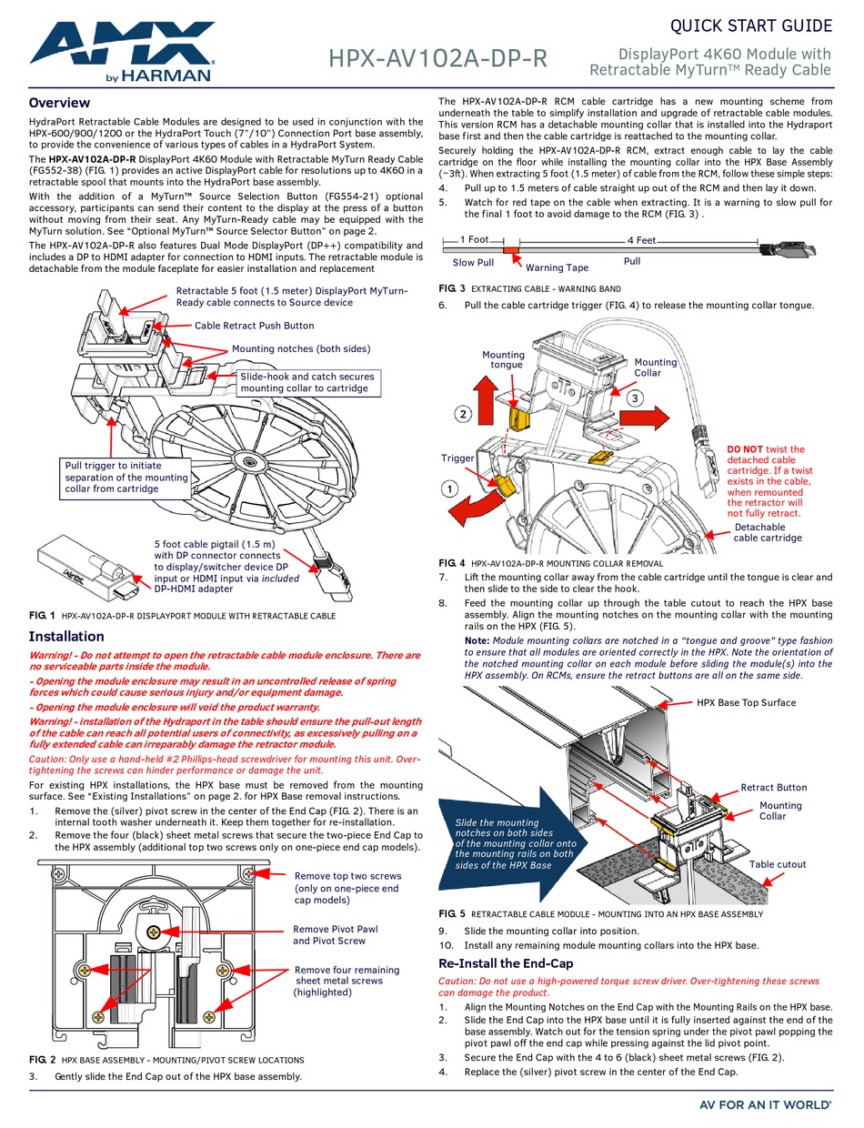 HARMAN AMX HPX-AV102A-DP-R QUICK START MANUAL Pdf Download | ManualsLib