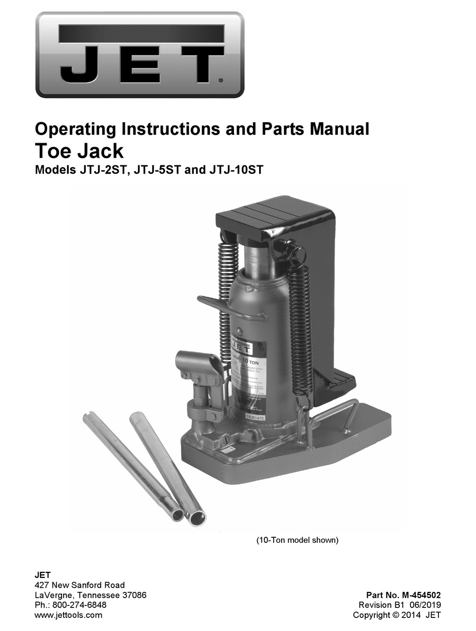 JET JTJ-10ST OPERATING INSTRUCTIONS AND PARTS MANUAL Pdf Download ...