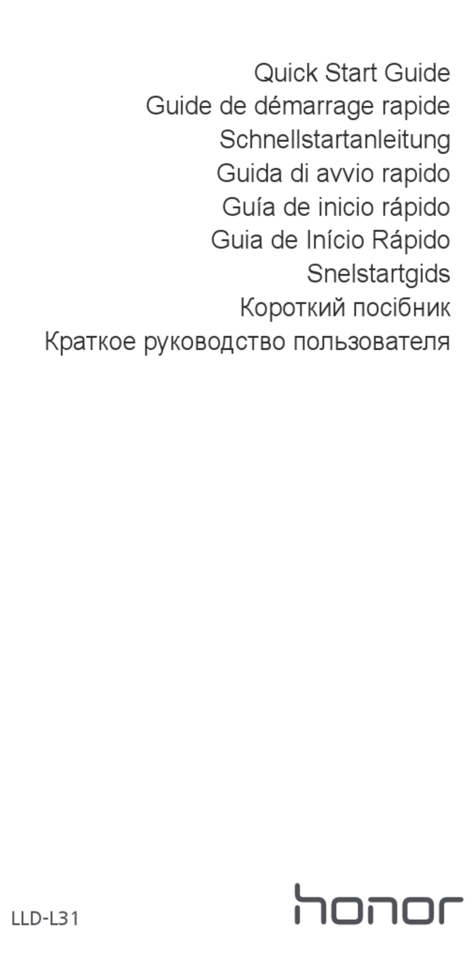 HONOR LLD-L31 QUICK START MANUAL Pdf Download | ManualsLib