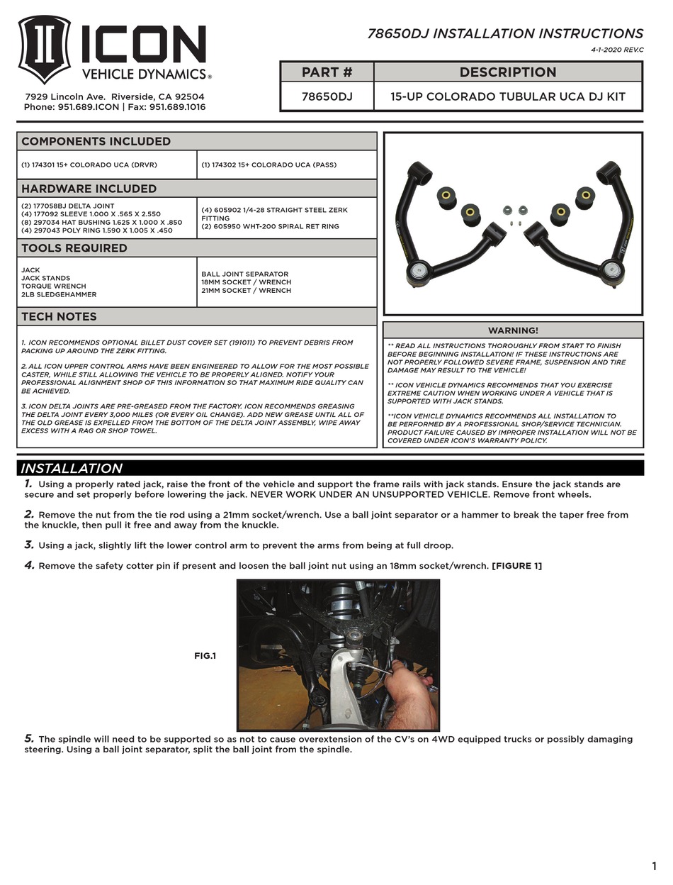 ICON 78650DJ INSTALLATION INSTRUCTIONS MANUAL Pdf Download | ManualsLib