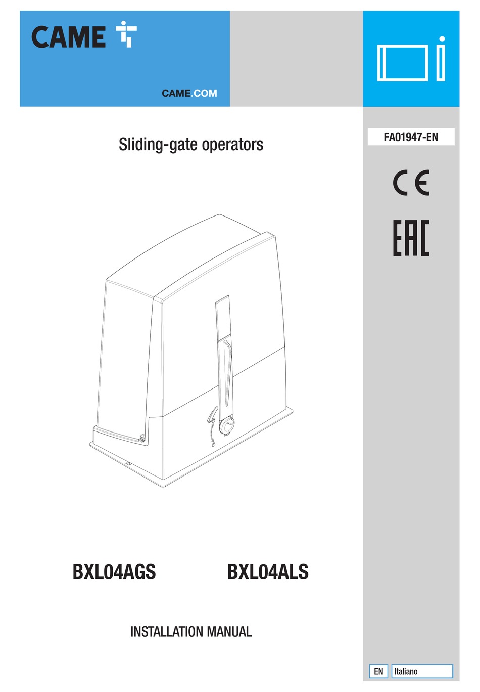 CAME BXL04AGS INSTALLATION MANUAL Pdf Download | ManualsLib
