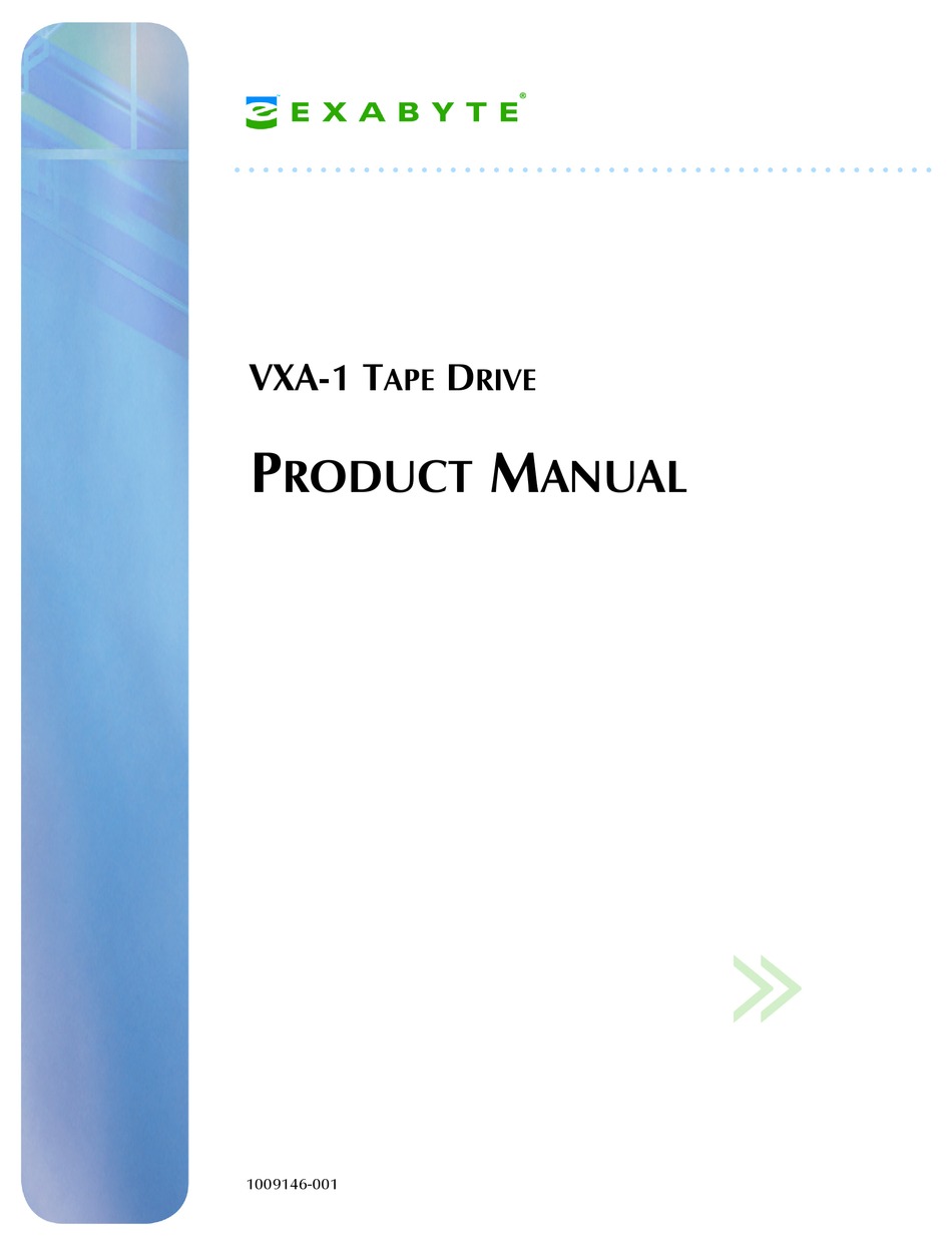 EXABYTE VXA-1 PRODUCT MANUAL Pdf Download | ManualsLib EXABYTE VXA-1 PRODUCT MANUAL Pdf Download | ManualsLib