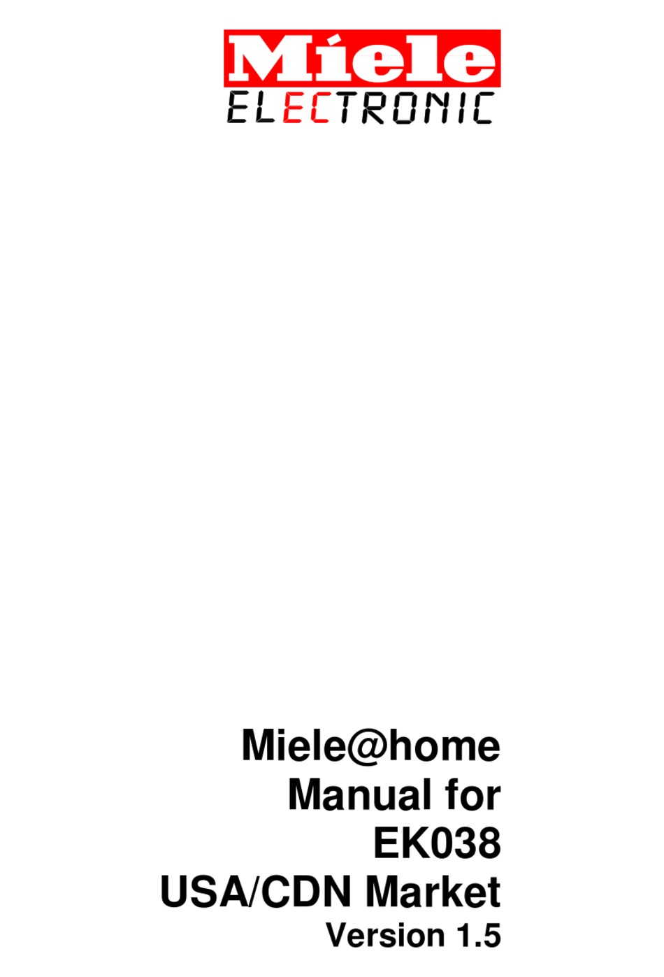 MIELE EK038 MANUAL Pdf Download | ManualsLib