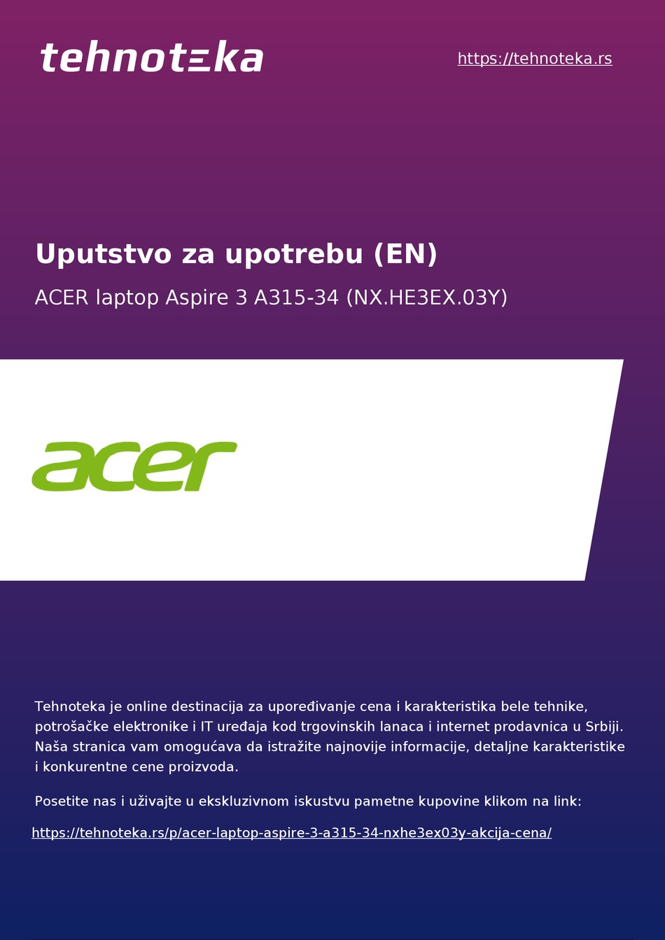 ACER NX.HE3EX.03Y USER MANUAL Pdf Download | ManualsLib