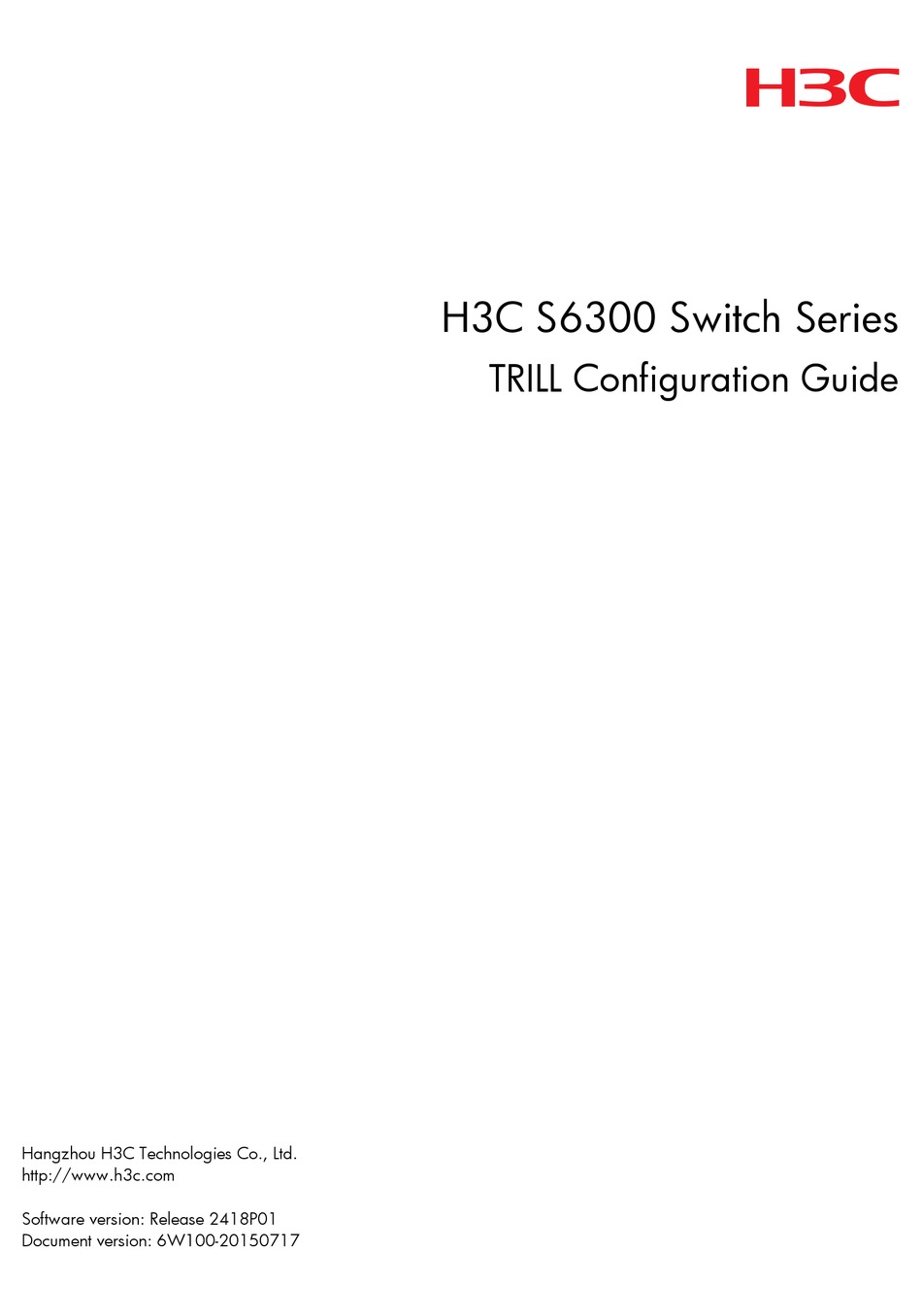 H3C TRILL S6300 SERIES CONFIGURATION MANUAL Pdf Download | ManualsLib