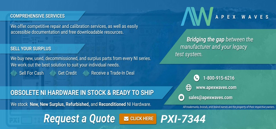 NATIONAL INSTRUMENTS PXI-7344 GETTING STARTED Pdf Download | ManualsLib