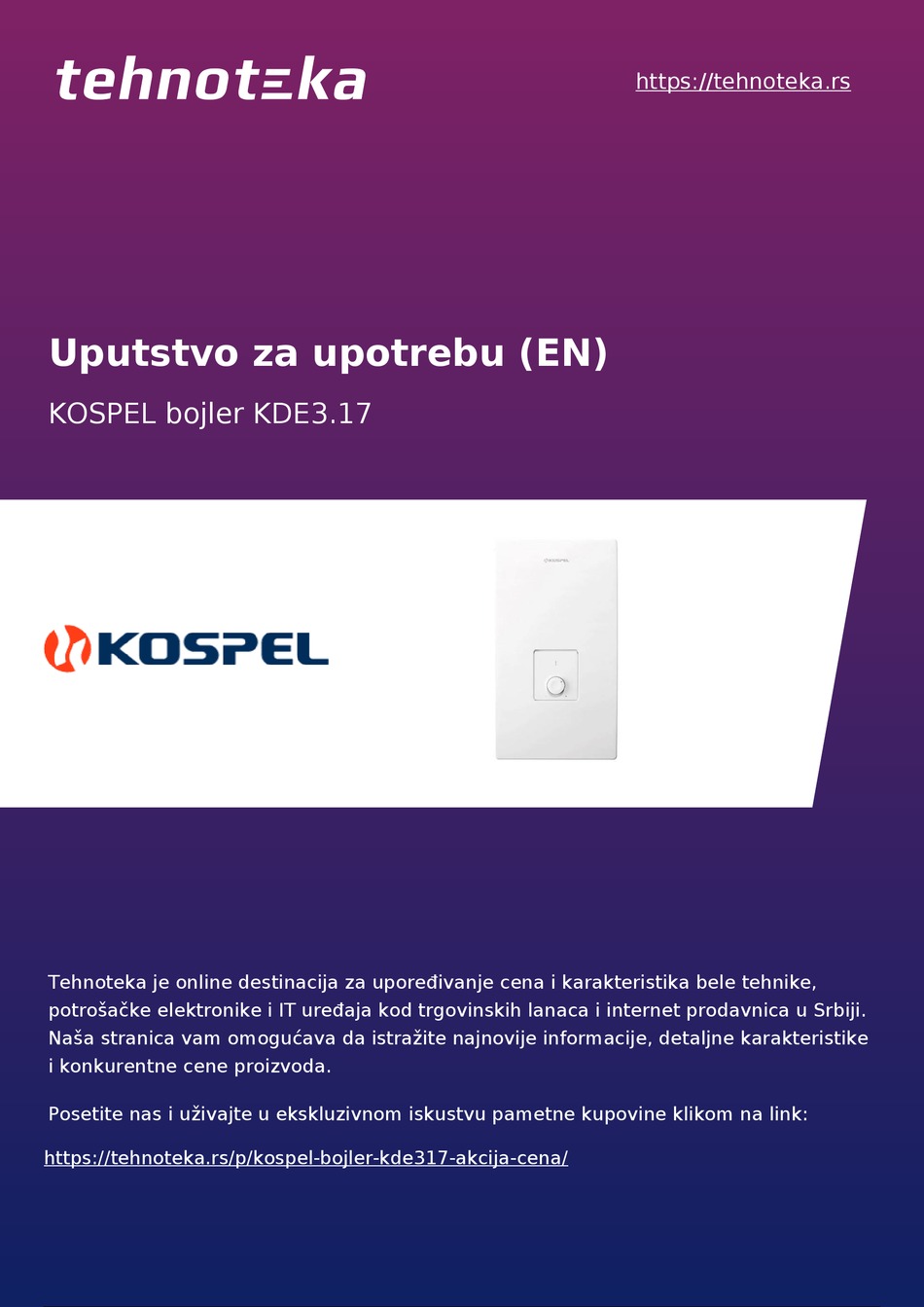 KOSPEL KDE3.17 MANUAL Pdf Download | ManualsLib