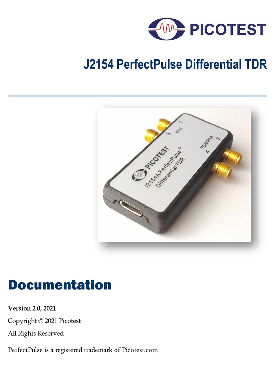 PICOTEST PERFECTPULSE J2154 QUICK START MANUAL Pdf Download | ManualsLib