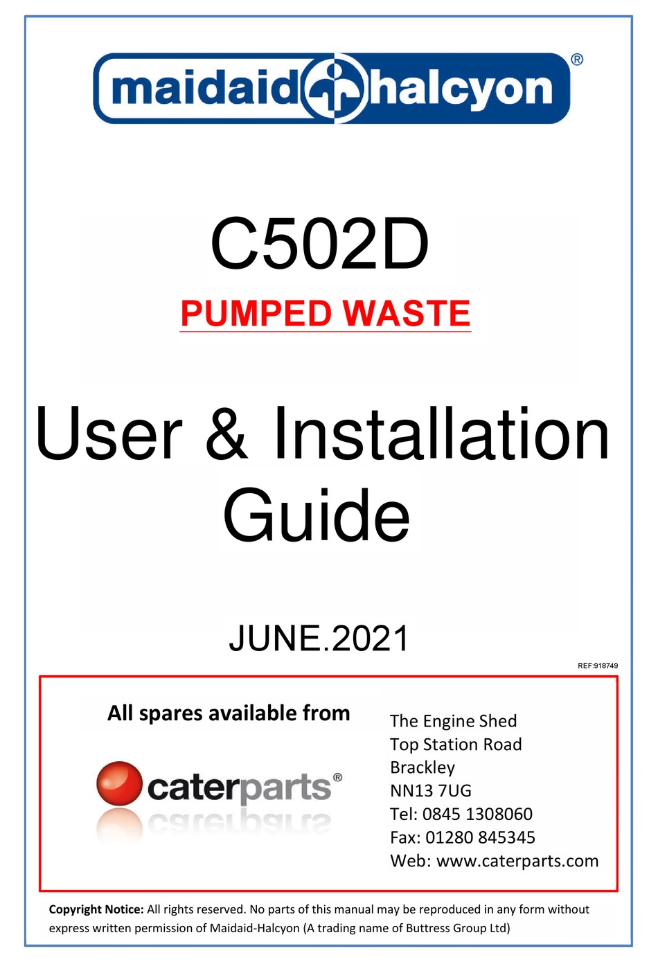 MAIDAID HALCYON C502D USER'S INSTALLATION MANUAL Pdf Download | ManualsLib