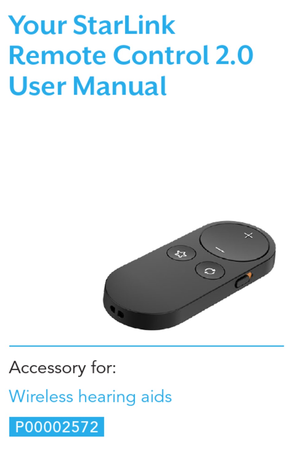 STARKEY STARLINK REMOTE CONTROL 2.0 USER MANUAL Pdf Download | ManualsLib