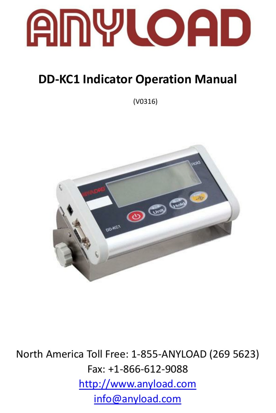 ANYLOAD DD-KC1 OPERATION MANUAL Pdf Download | ManualsLib