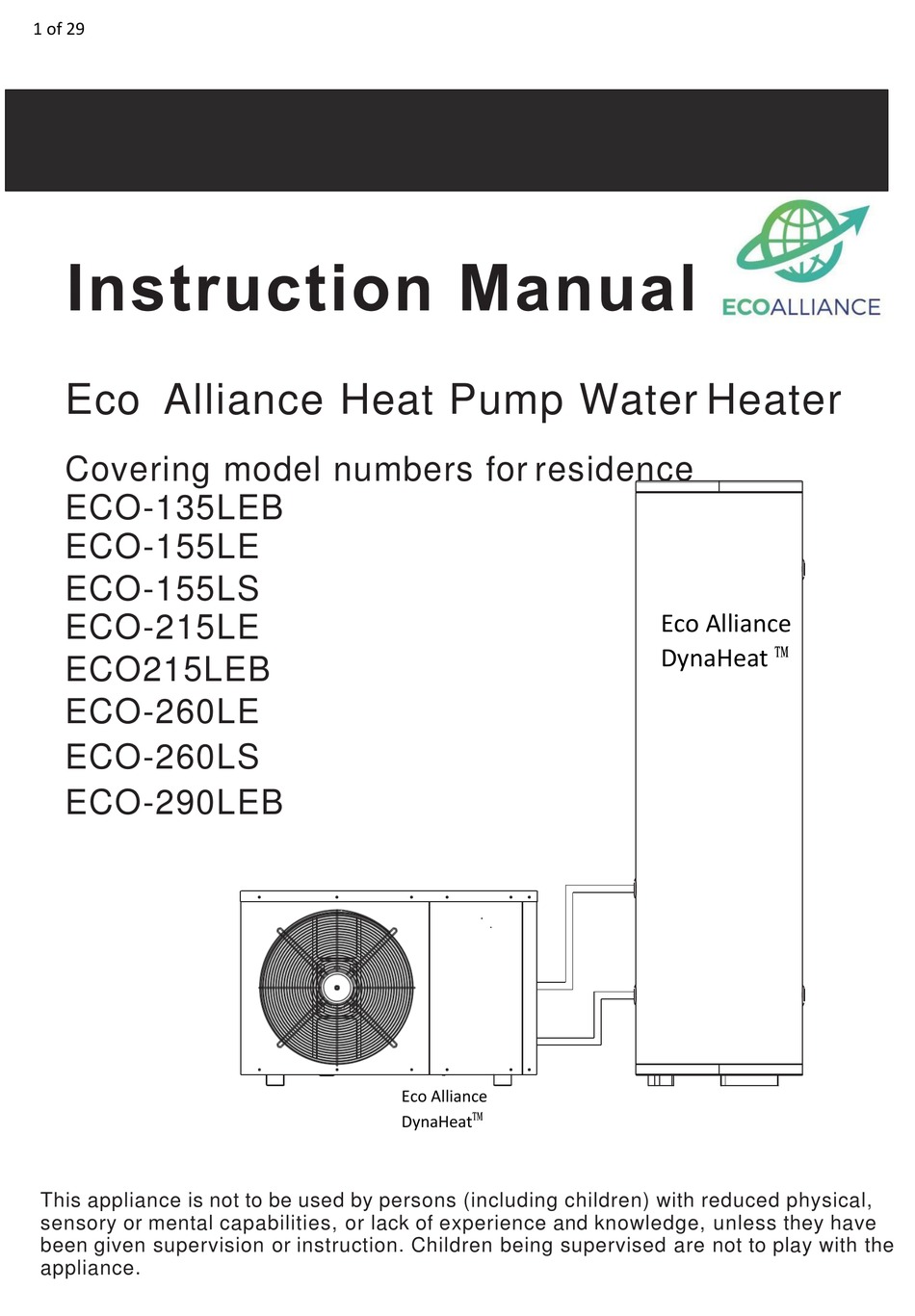 ECOALLIANCE ECO-135LEB INSTRUCTION MANUAL Pdf Download | ManualsLib