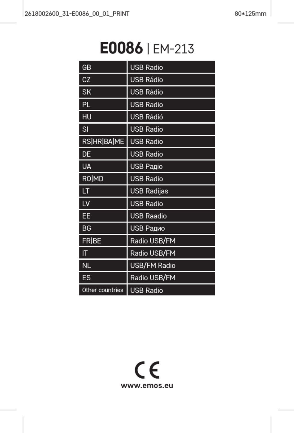 EMOS EM-213 MANUAL Pdf Download | ManualsLib