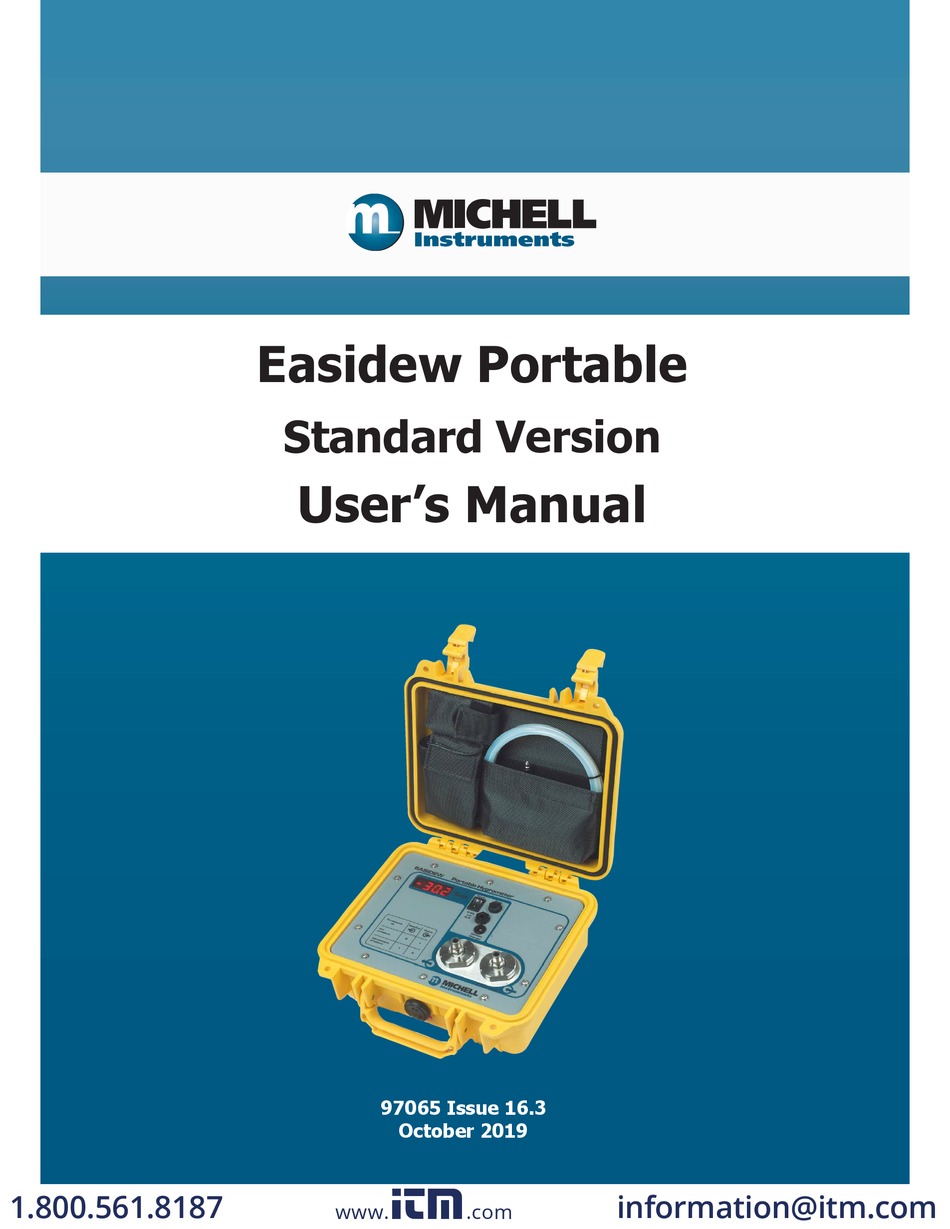 MICHELL INSTRUMENTS EASIDEW PORTABLE STANDARD USER MANUAL Pdf Download ...