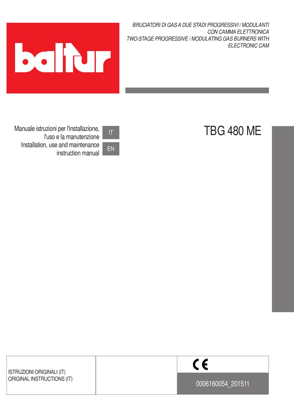 BALTUR TBG 480 ME INSTRUCTION MANUAL Pdf Download | ManualsLib