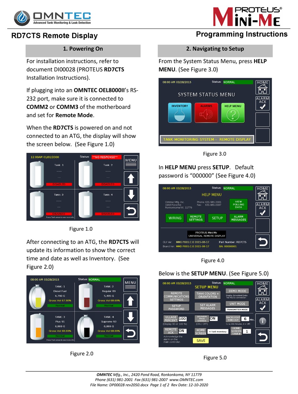OMNTEC PROTEUS MINI-ME RD7CTS PROGRAMMING INSTRUCTIONS Pdf Download ...