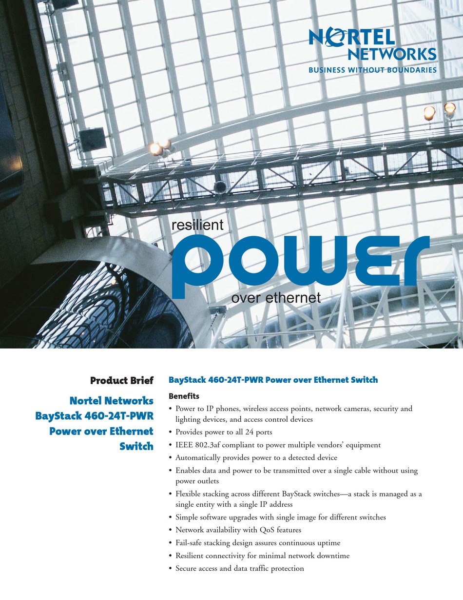 NORTEL BAYSTACK 460-24T-PWR PRODUCT BRIEF Pdf Download | ManualsLib
