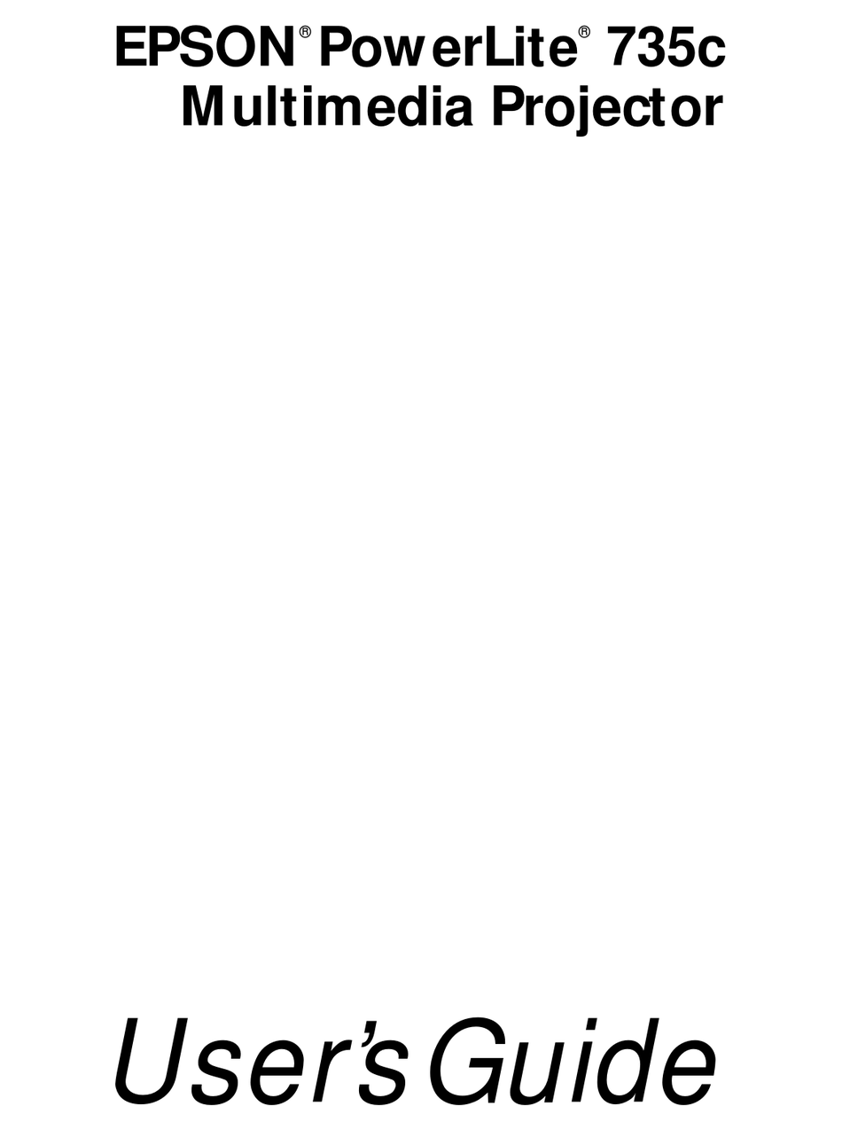 EPSON POWERLITE 735C USER MANUAL Pdf Download | ManualsLib