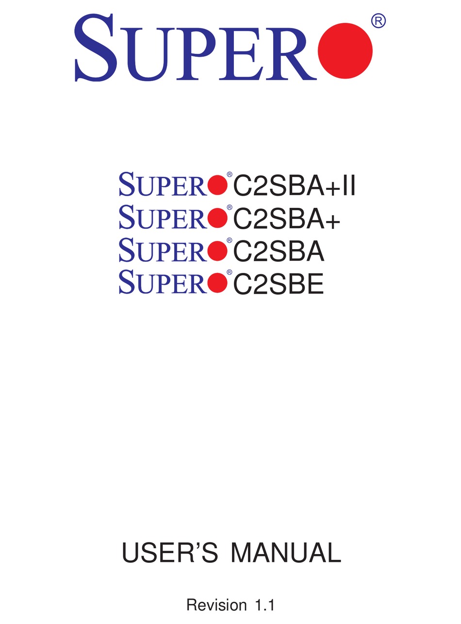 SUPERO C2SBA USER MANUAL Pdf Download | ManualsLib