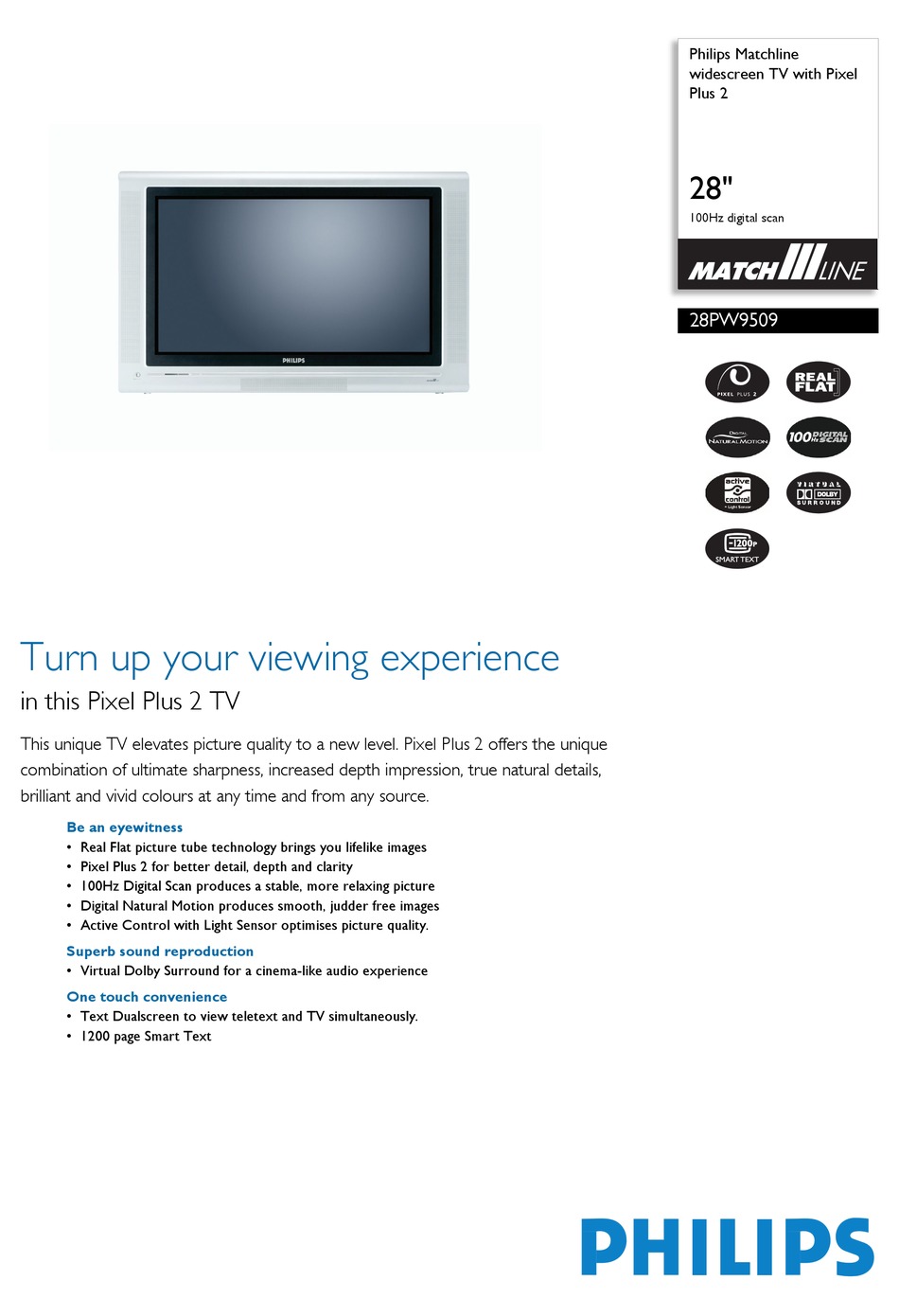 PHILIPS MATCHLINE 28PW9509 BROCHURE Pdf Download | ManualsLib