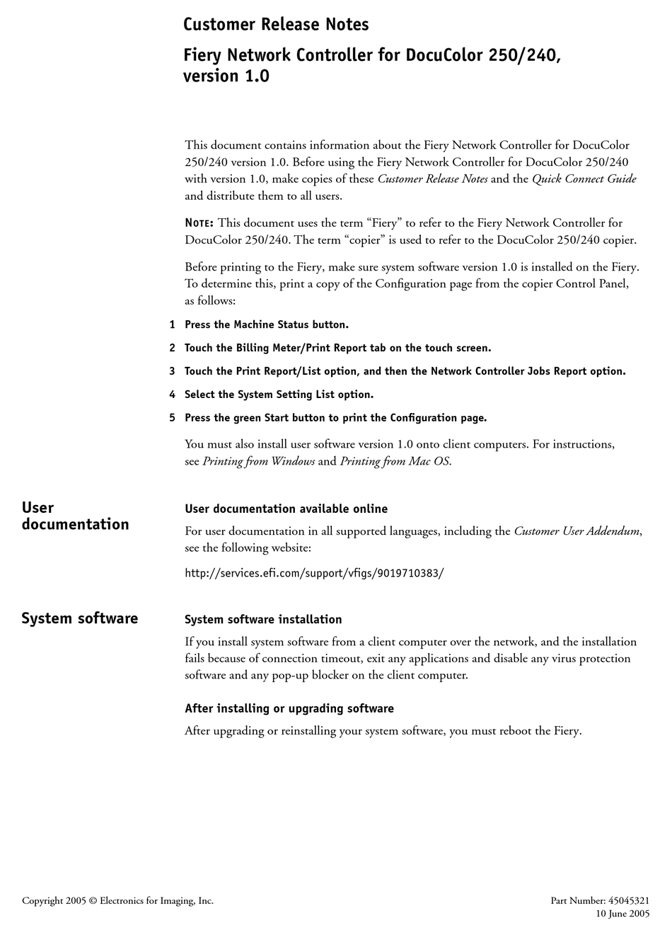 XEROX DOCUCOLOR 240 RELEASE NOTE Pdf Download | ManualsLib