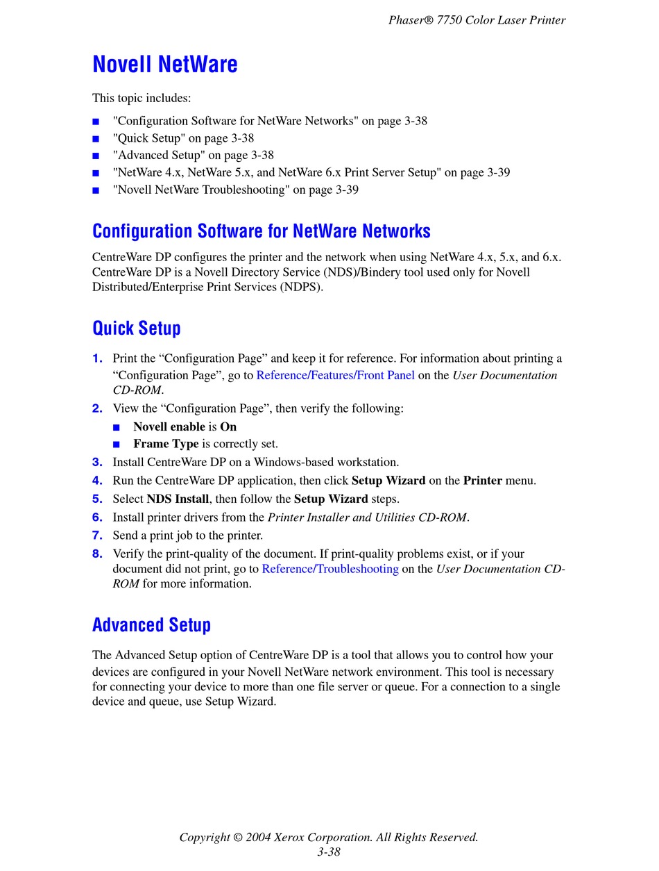 XEROX PHASER 7750 QUICK SETUP Pdf Download | ManualsLib