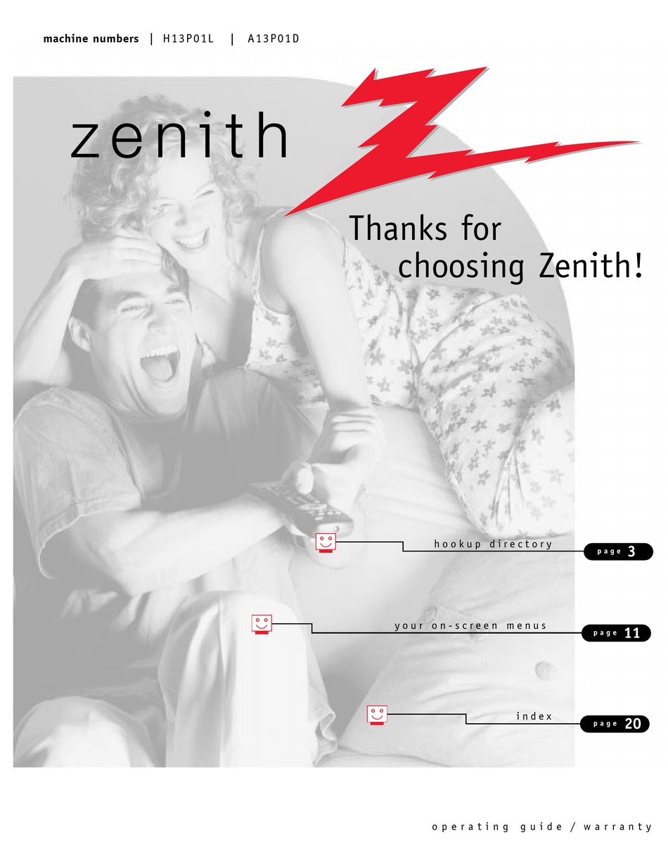 ZENITH A13P01D OPERATING MANUAL Pdf Download | ManualsLib