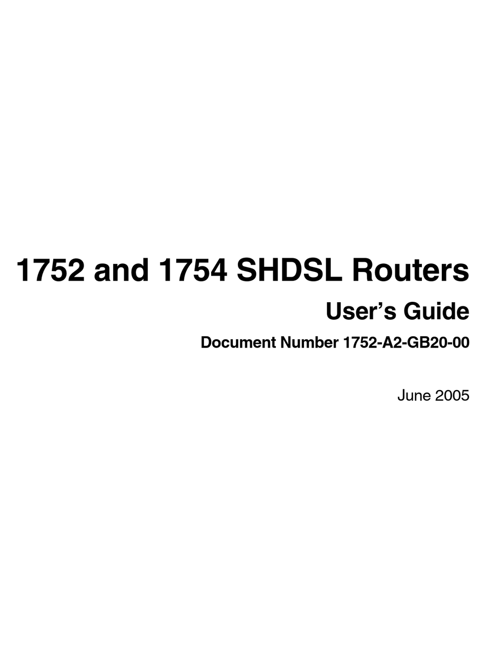 PARADYNE 1752 SHDSL USER MANUAL Pdf Download | ManualsLib