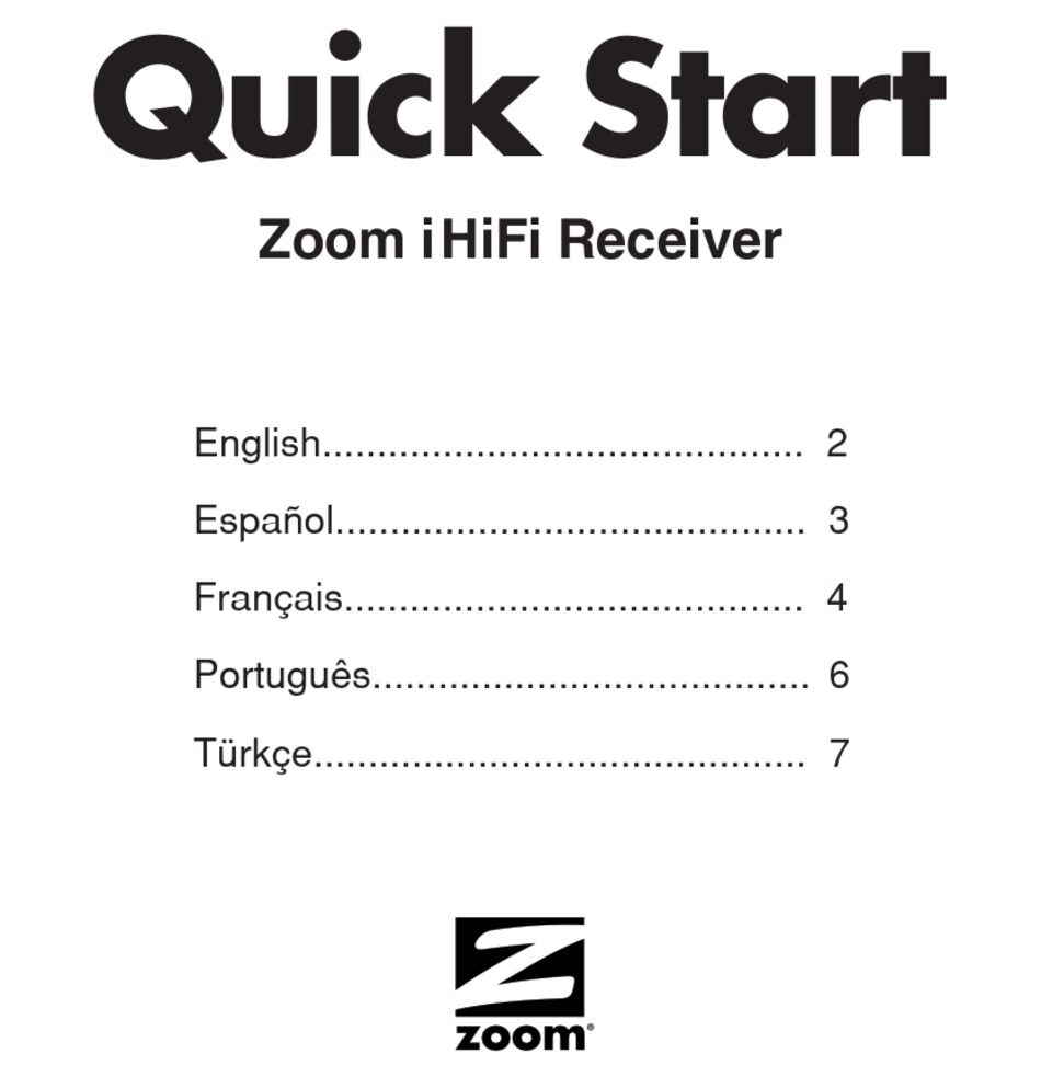 ZOOM 4360 QUICK START MANUAL Pdf Download | ManualsLib