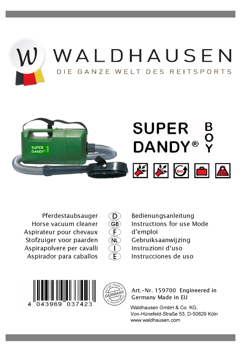 WALDHAUSEN SUPER DANDY BOY INSTRUCTIONS FOR USE MANUAL Pdf Download ...