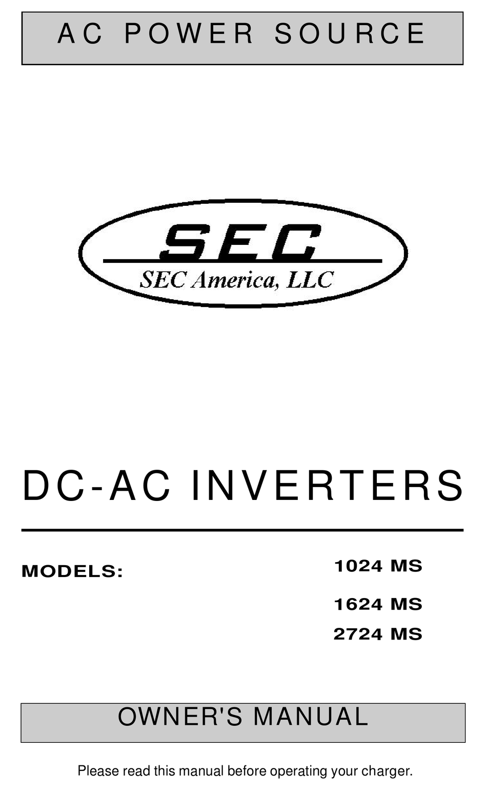 SEC 1024 MS OWNER'S MANUAL Pdf Download | ManualsLib