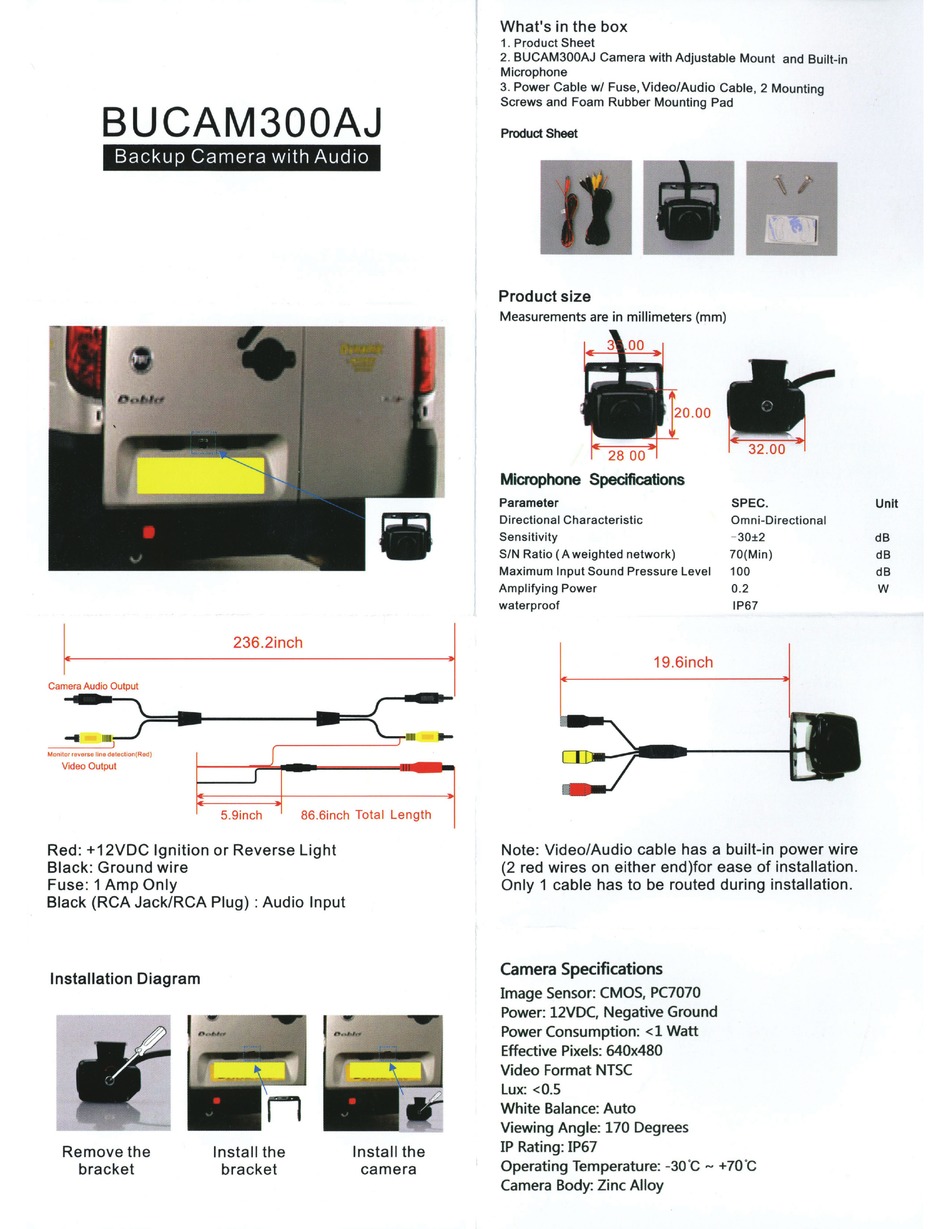 DUAL ELECTRONICS CORPORATION BUCAM300AJ MANUAL Pdf Download | ManualsLib